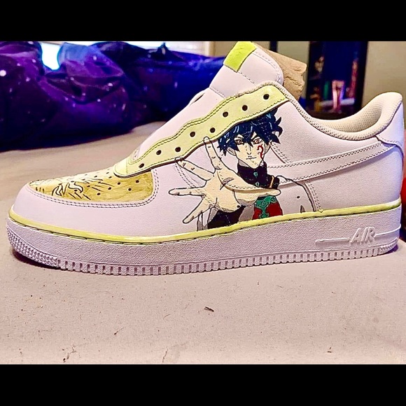 Nike | Shoes | Custom Black Clover Anime Yuno And Asta Sneakers | Poshmark